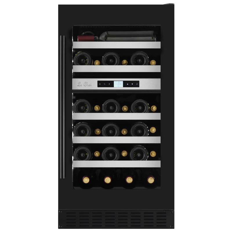 Vinoteca negra encastrable bajo encimera gama alta 2 zonas 33 botellas ...