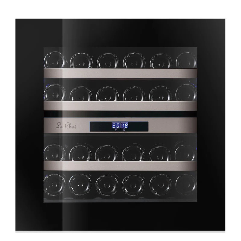 Vinoteca negra encastrable columna gama alta 24 botellas 2 zonas ...